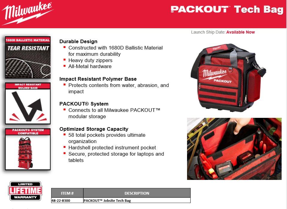 Milwaukee 48-22-8300 กระเป๋าเครื่องมือช่าง (PACKOUT) (006082101 ...