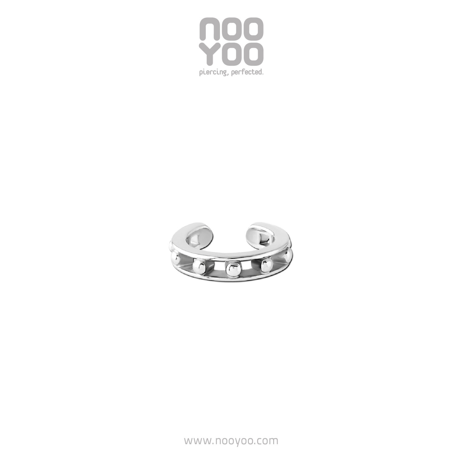 (31214) ต่างหู Ball Bearing Ear cuff Surgical Steel - NooYoo