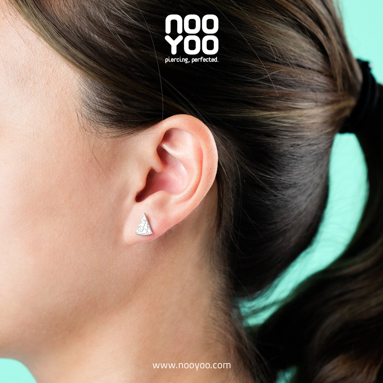 (31288) ต่างหู PIZZA Surgical Steel - NooYoo