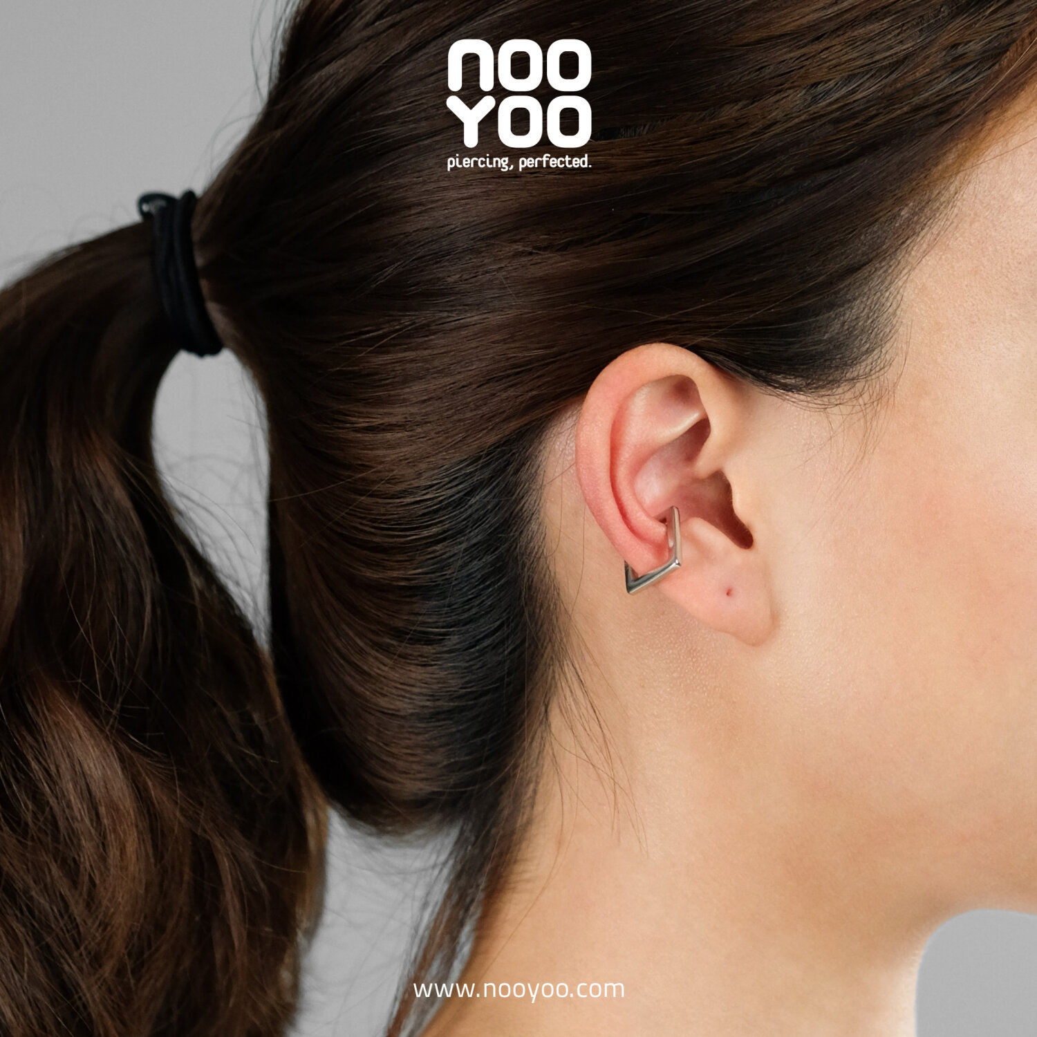 (31216) Ear Cuff SQUARE Surgical Steel - NooYoo