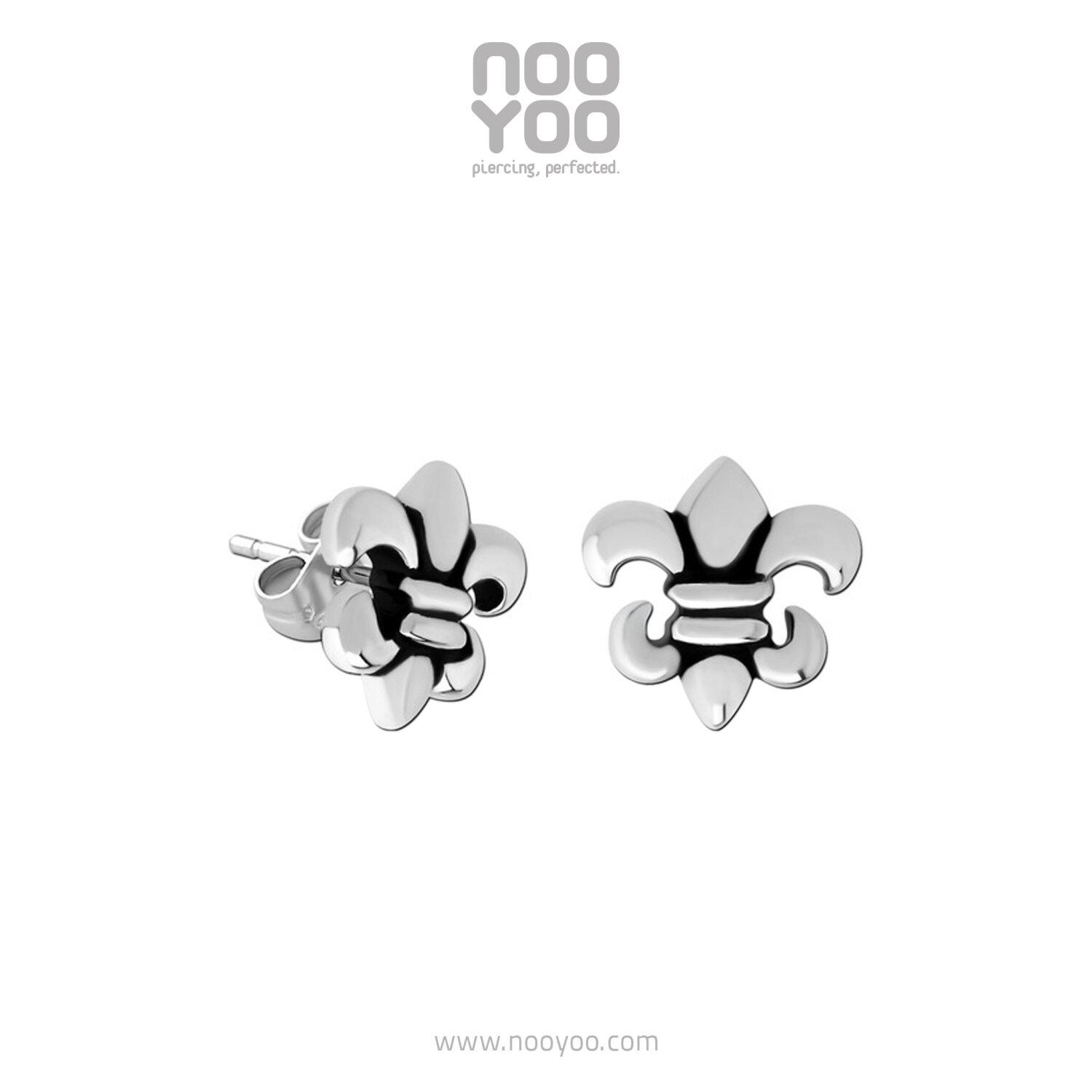 (31130) ต่างหู FLEUR DE LIS Surgical Steel - NooYoo