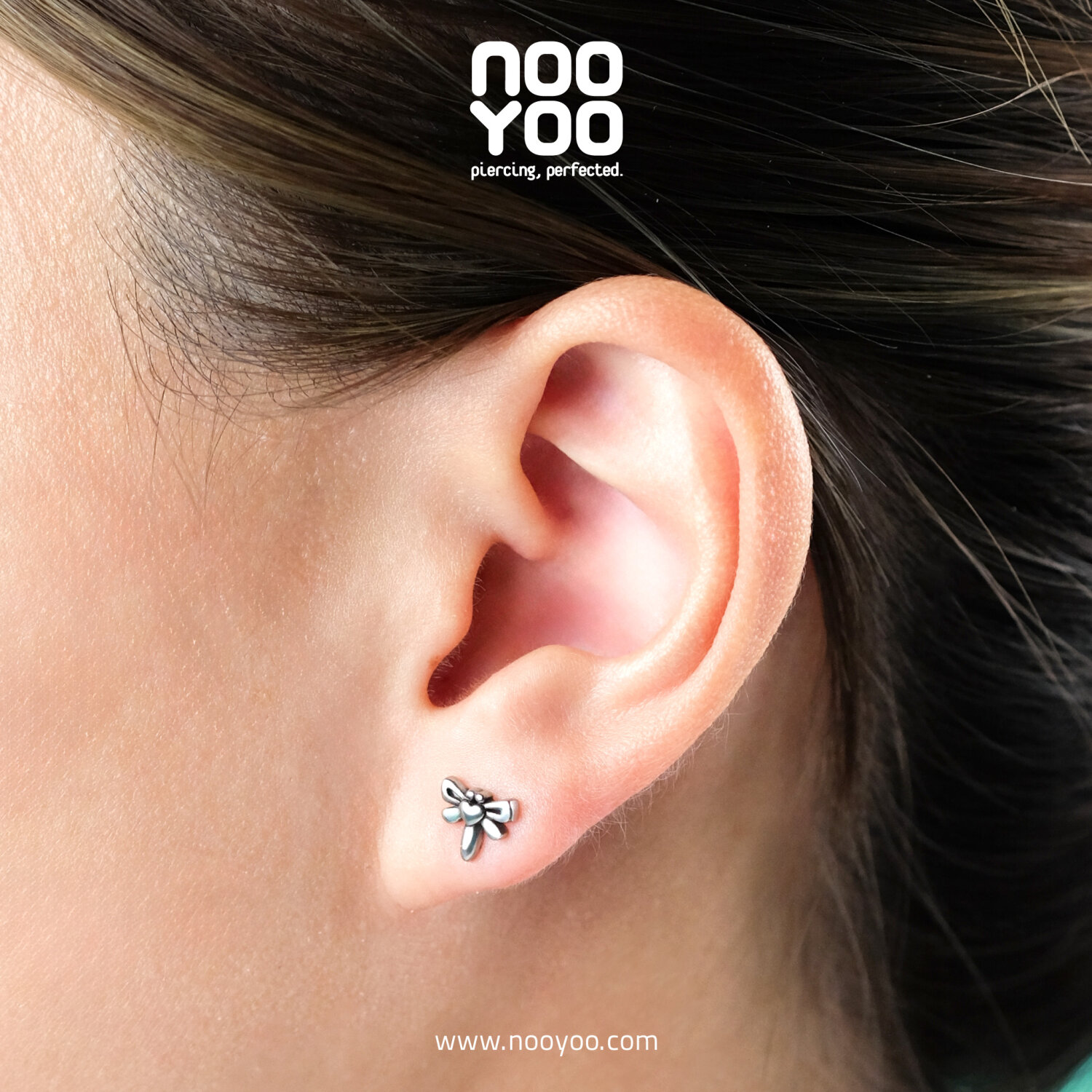 (31290) ต่างหู DRAGONFLY Surgical Steel - NooYoo