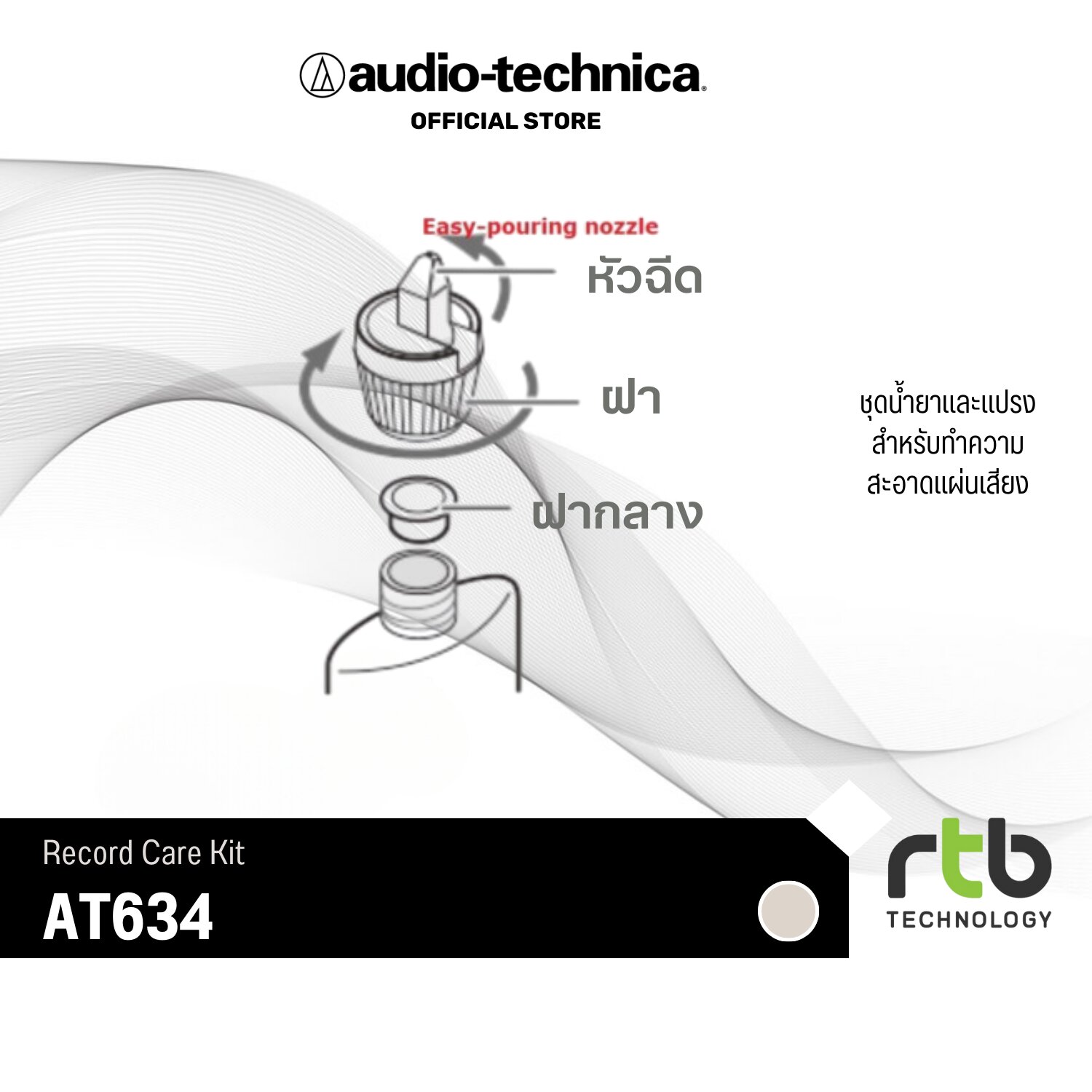 Audio-Technica AT634 น้ำยาทำความสะอาดแผ่นเสียง Record Care Solution ...