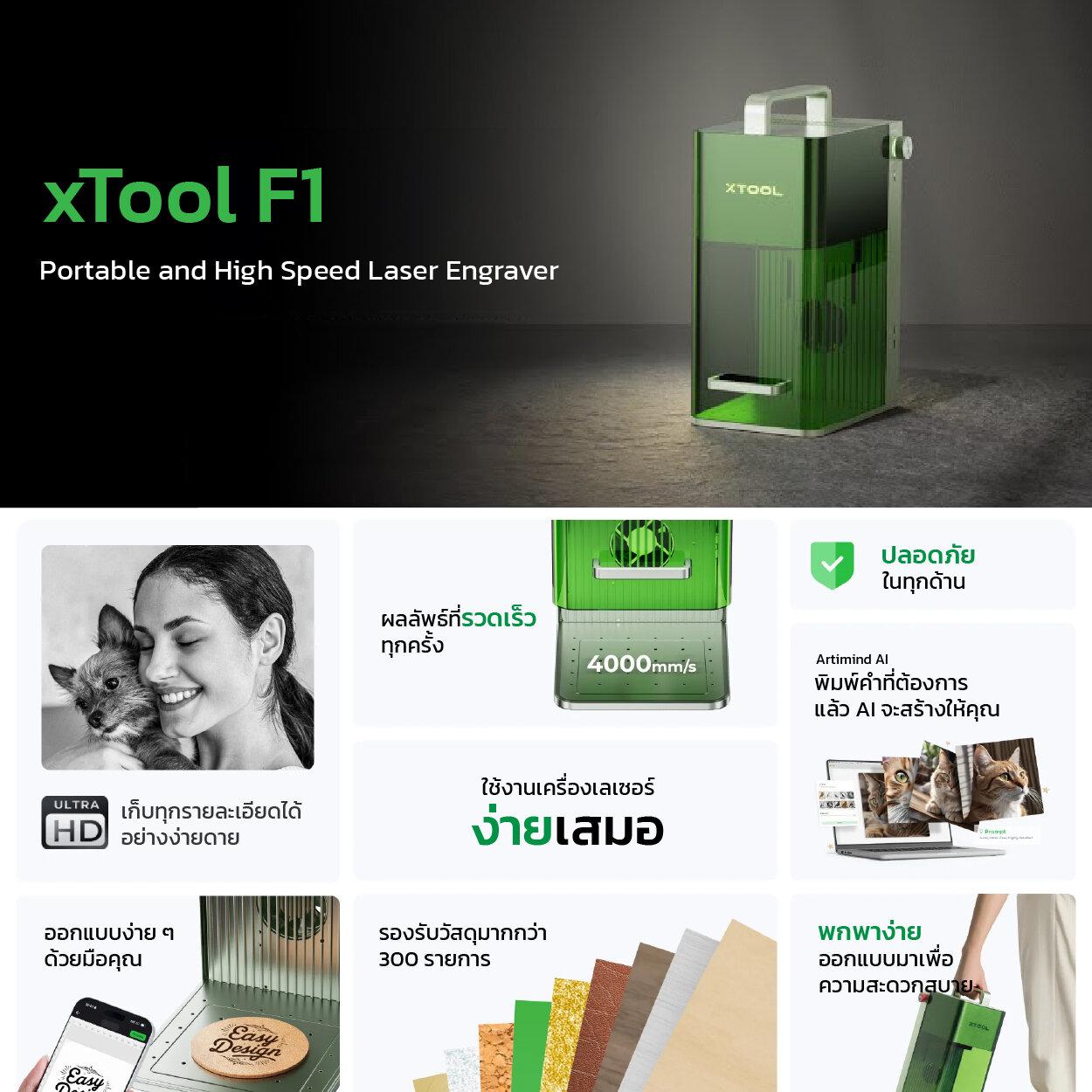 เครื่องแกะสลักเลเซอร์ xTool รุ่น F1 - Siamreprap