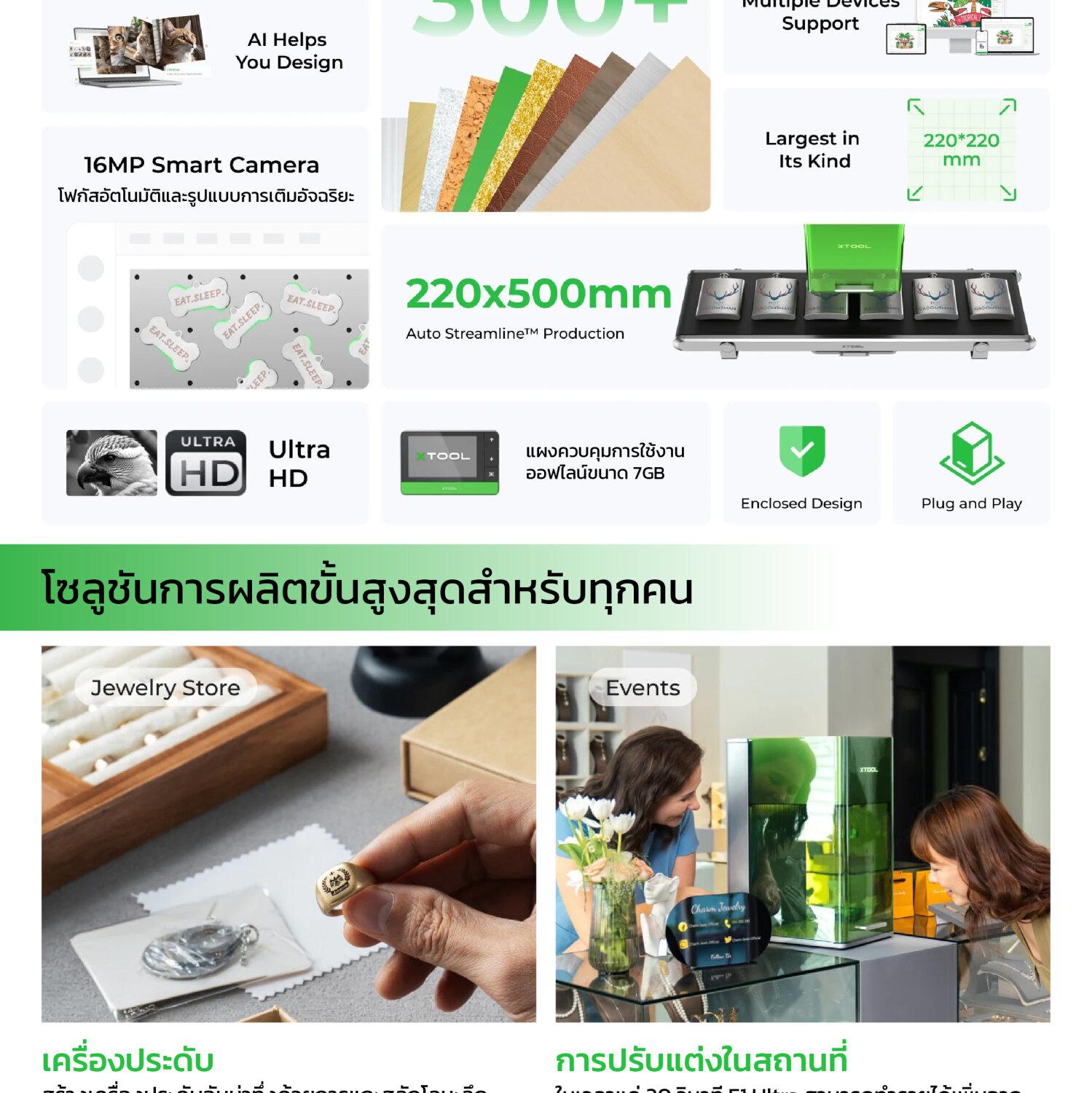 เครื่องแกะสลักเลเซอร์ xTool รุ่น F1 Ultra มีเลเซอร์ 2 ระบบในตัวเดียว ไฟเบอร์เลเซอร์ กับ Blue ...