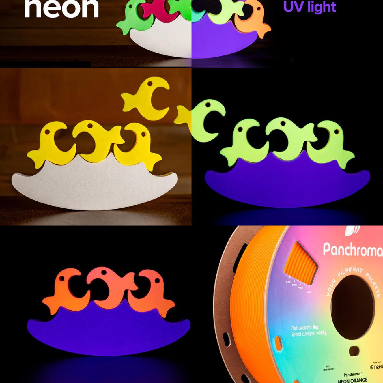 Panchroma Neon เส้น PLA เปล่งแสงในที่มืด หรือไฟ Black Light ขนาด 1.75 ...