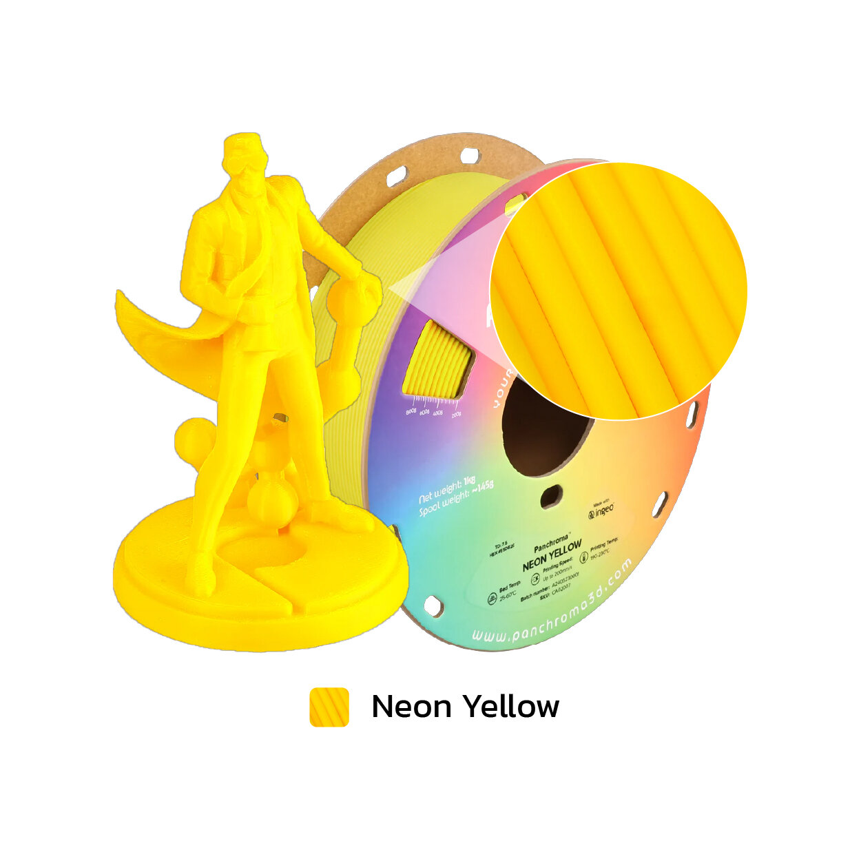 Panchroma Neon เส้น PLA เปล่งแสงในที่มืด หรือไฟ Black Light ขนาด 1.75 ...
