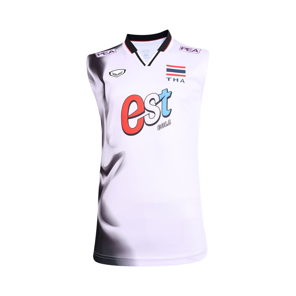 GRAND SPORT เสื้อวอลเลย์บอลทีมชาติชาย แขนกุด 2025 รหัส 014367 (สีขาว) - Grand Sport Shop Online