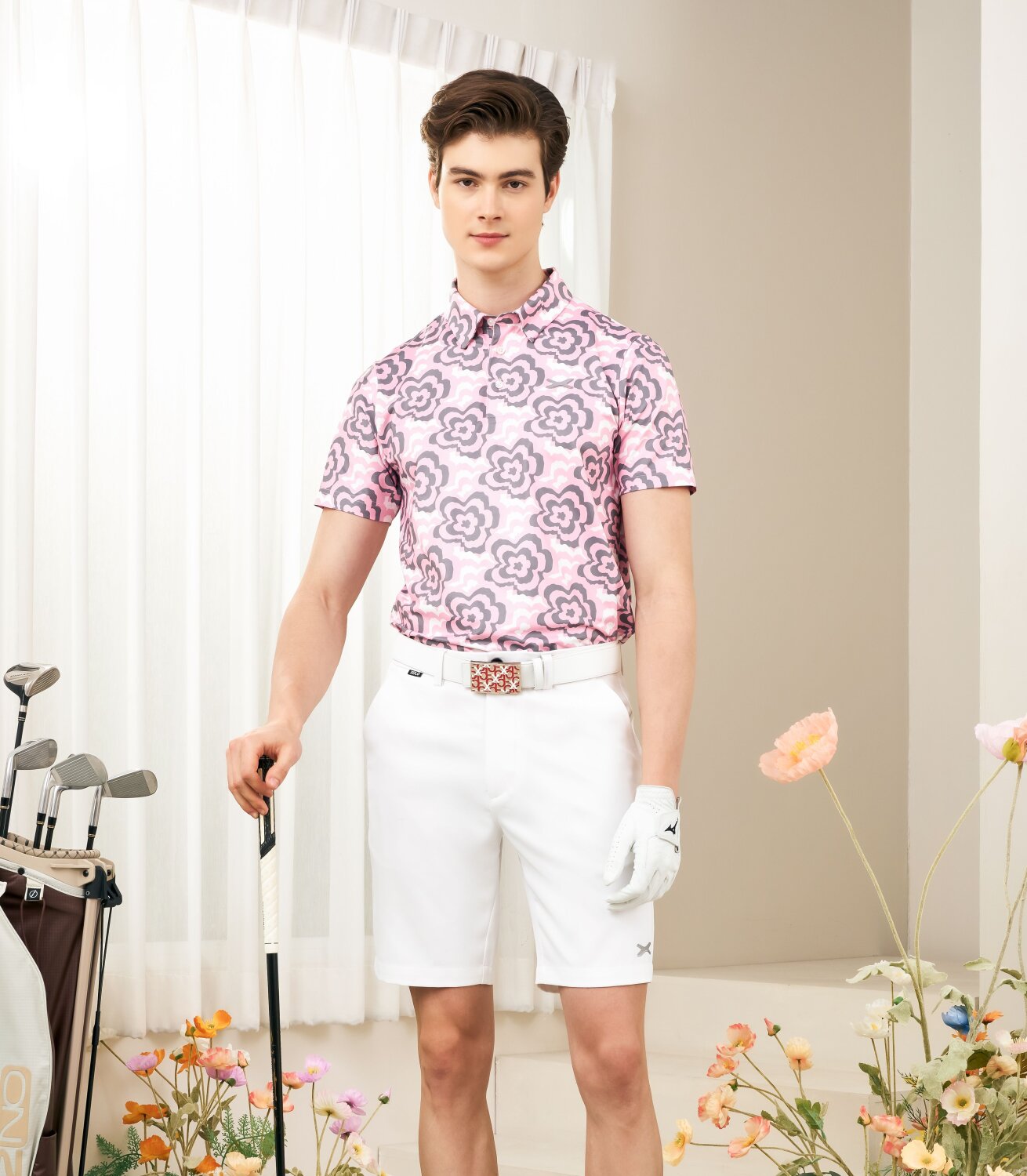 XOLO PASTEL FLOWER POLO CODE : 040117(PINK) - Grand Sport Shop Online