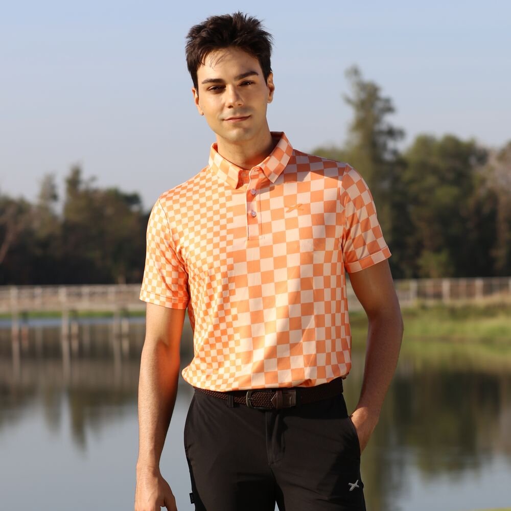 XOLO CHECKERED POLO รหัส : 040064(PEACH) - Grand Sport Shop Online