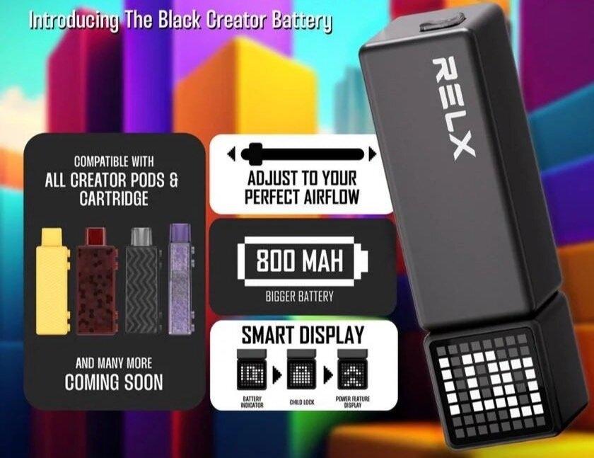 RELX Black Creator BATTERY 800mAh