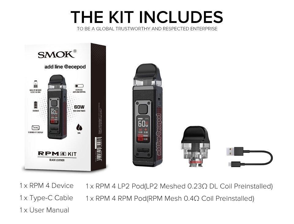 [PODSYSTEM] SMOK RPM4 Pod Kit 60W 1650mAh 5.0ml แท้ - Shisha Chic