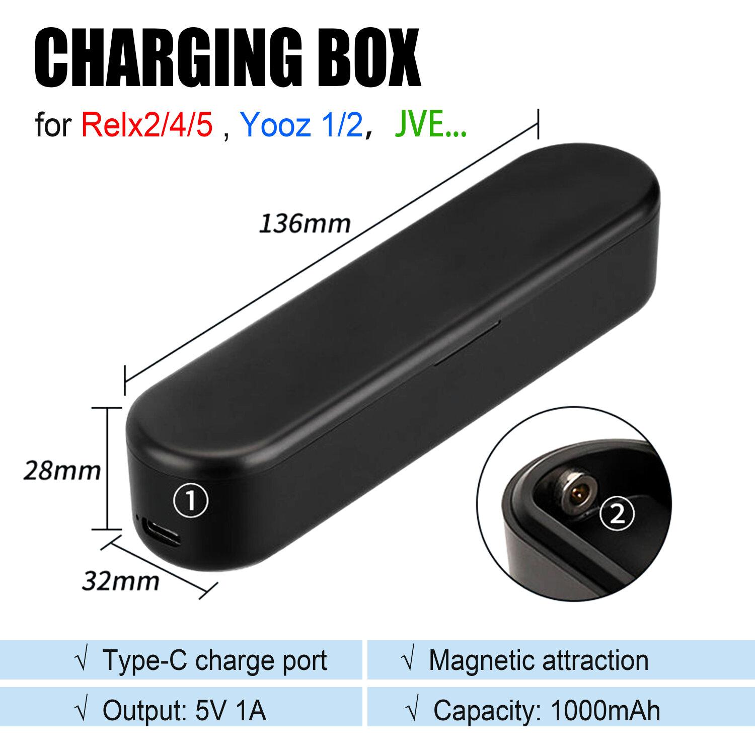 Charging Box - กล่องเก็บ ชาร์จแบตในตัว จุ1000mAh ใช้ได้กับ RELX ...