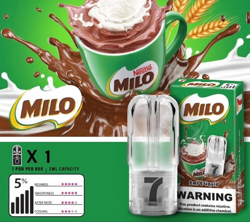 [CLOSESYSTEM]7-11หัวใส - Milo กลิ่นไมโล 2ml Nic3% กล่อง1ตัว ใช้กับ ...