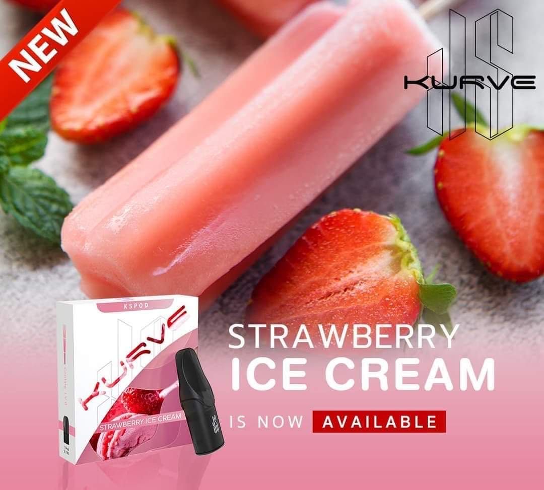 [CLOSESYSTEM] KS Kurve Pods - Strawberry Ice Cream แบบ1หัว 2.1ml Nic 3% ...