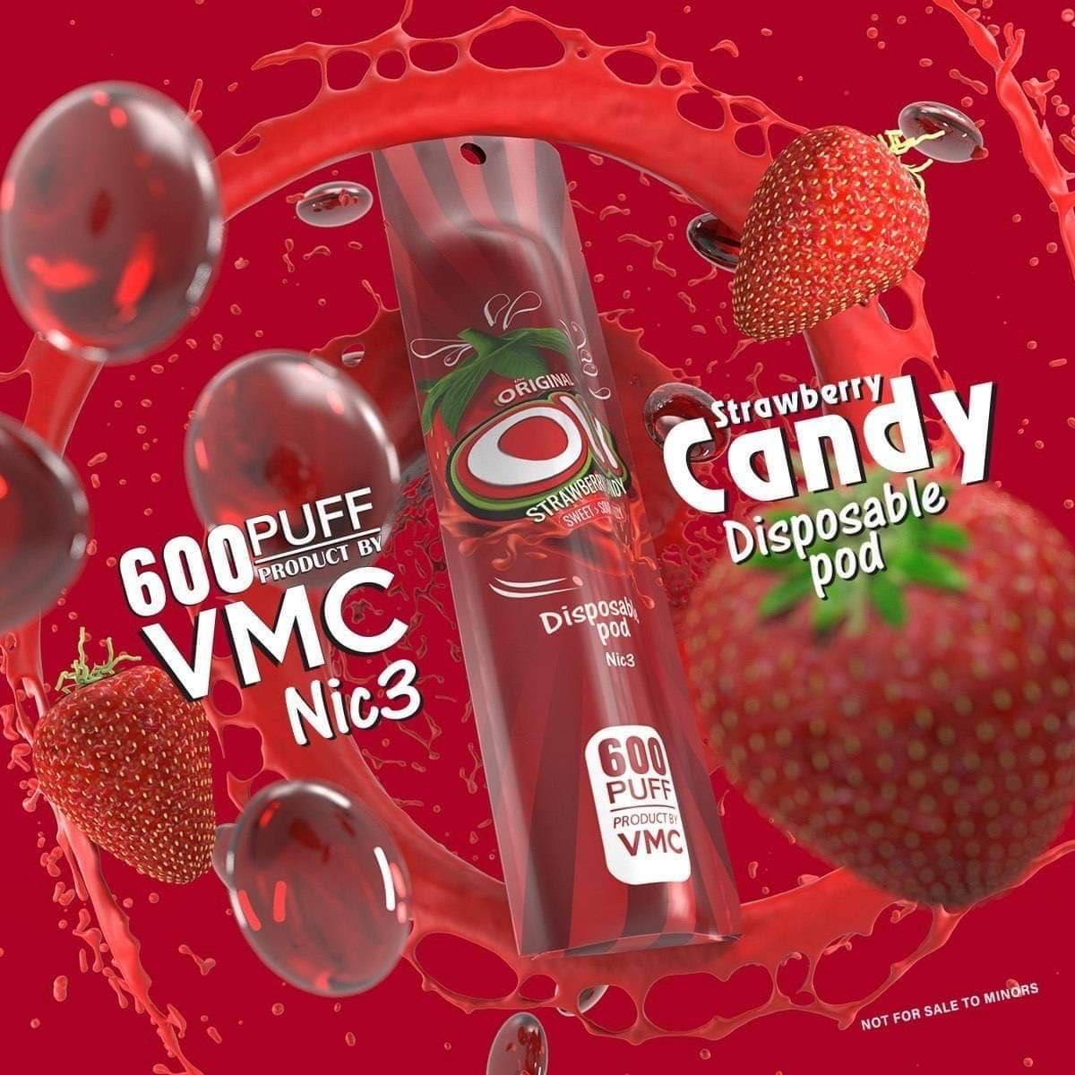 [PODDIS] VMC POD - Oly Strawberry Candy โอเล่สตรอว์เบอร์รี่ 600 Puffs ...