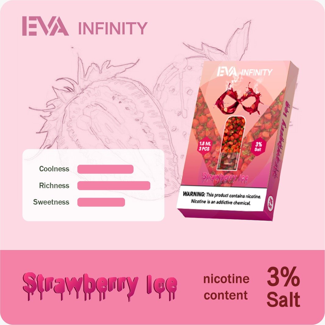 [CLOSESYSTEM]Eva Infinity Pod - Strawberry Ice สตรอว์เบอร์รี่เย็น 1.8ml ...