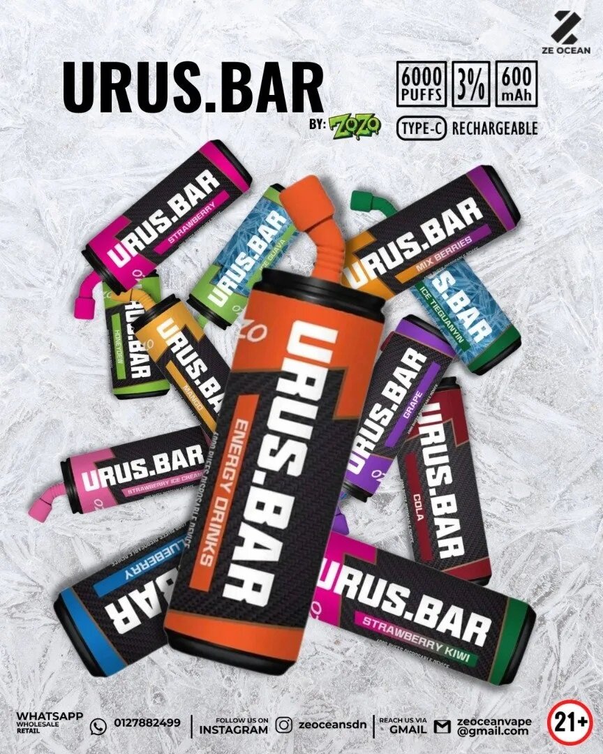 [PODDIS]Zozo URUS BAR 6000 Puff Disposable Nic3% 15ML 600mAh ชาร์จได้ ...