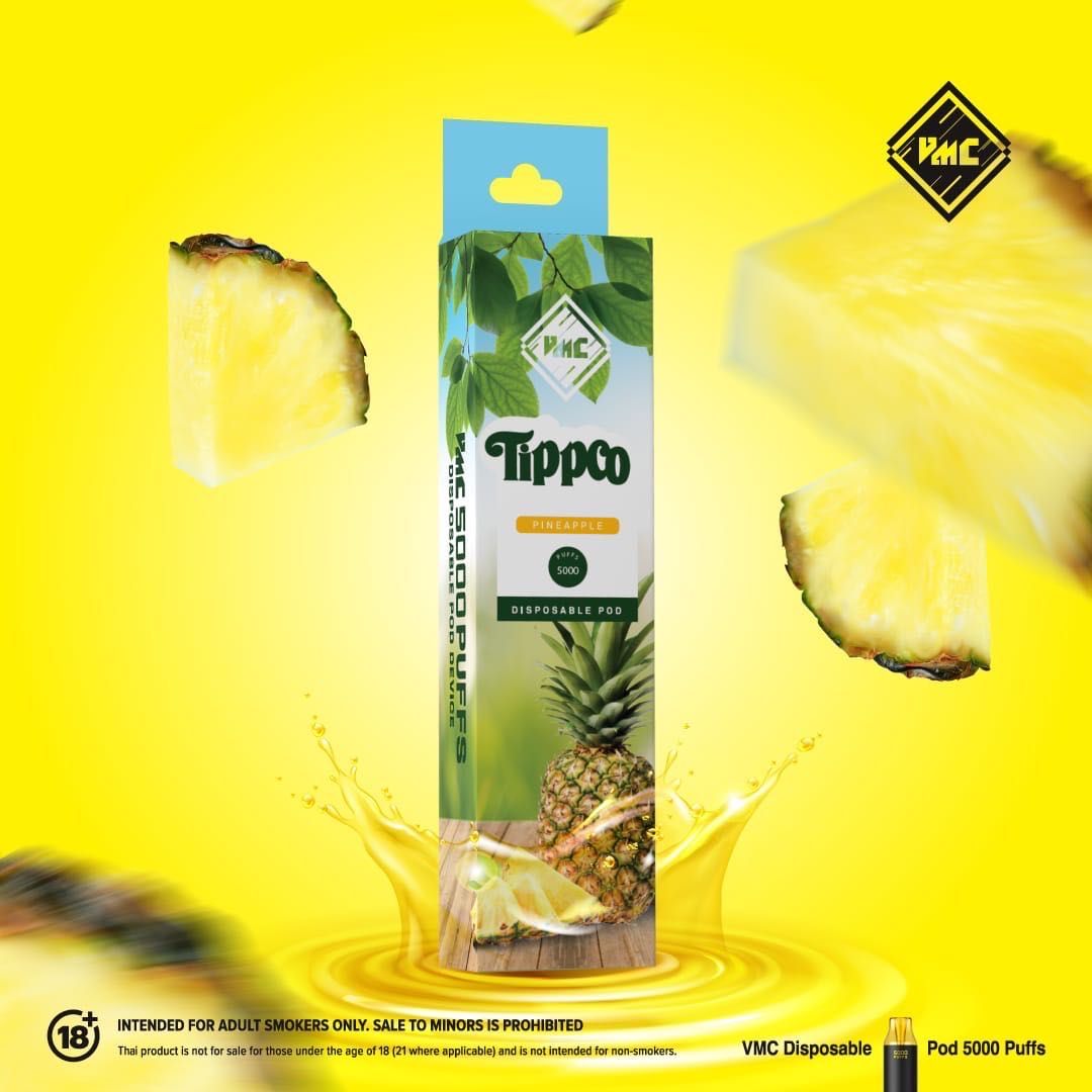 [PODDIS] VMC POD - Tippco Pineapple 5000 Puffs Nic 3% ใช้แล้วทิ้งชาร์จ ...