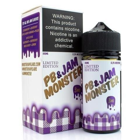 [FREEBASE]JAM MONSTER – PB & JAM GRAPE 100ml 3mg,6mg (USA) - Shisha Chic