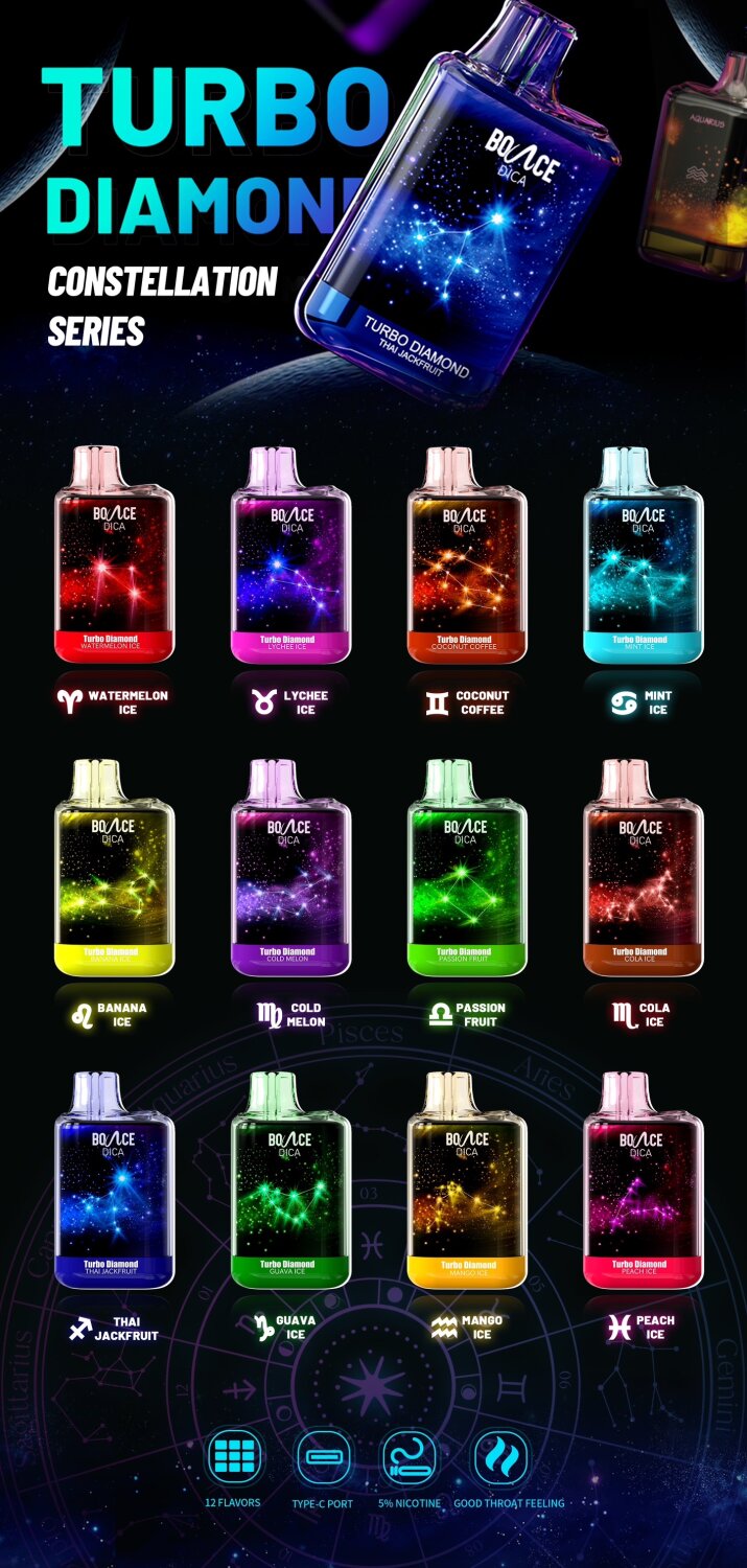 [PODDIS] Bounce Turbo Diamond Disposable 6500puffs Nic5% มี12กลิ่นให้ ...