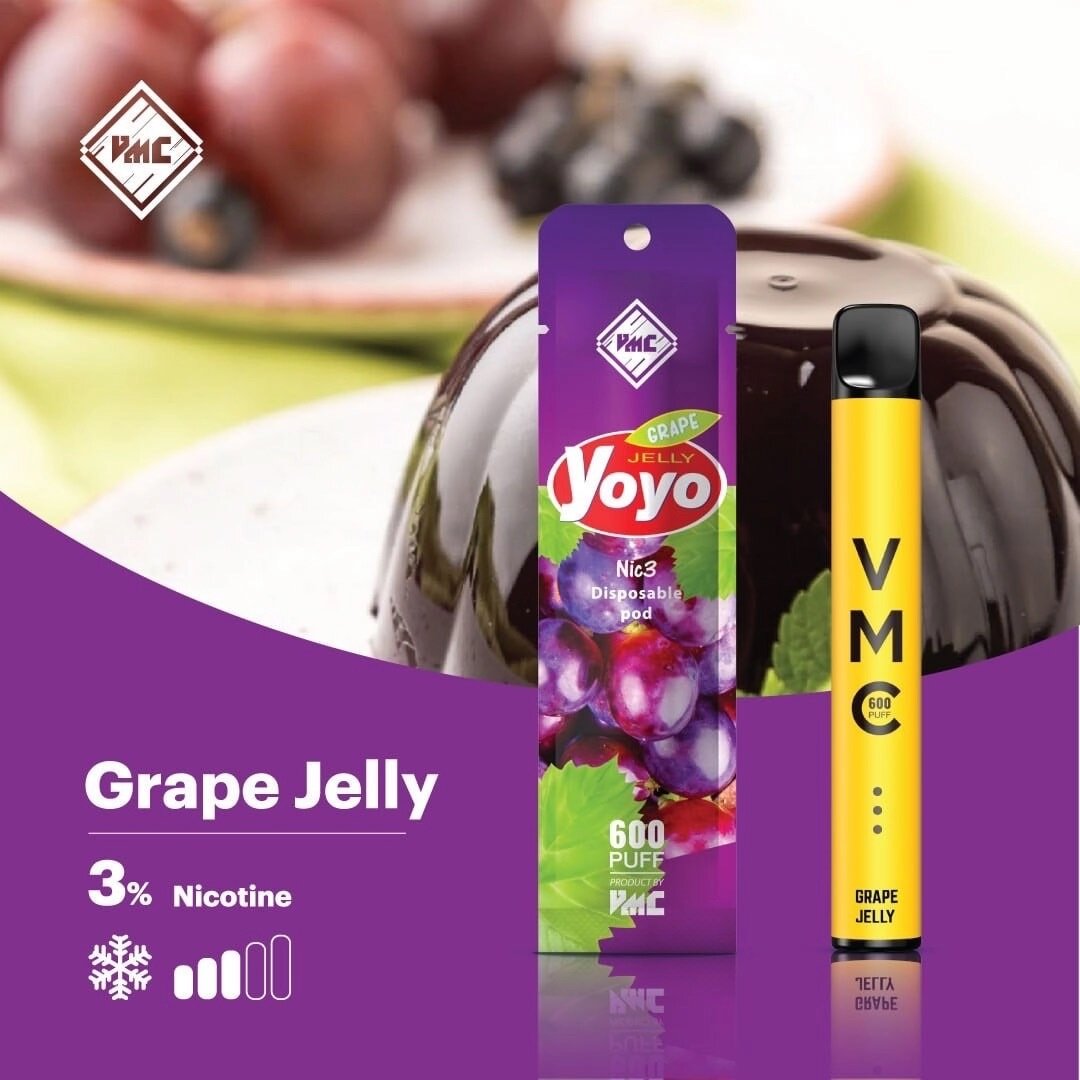 [PODDIS] VMC POD - Yoyo Grape 600 Puffs Nic 3% ใช้แล้วทิ้ง - Shisha Chic