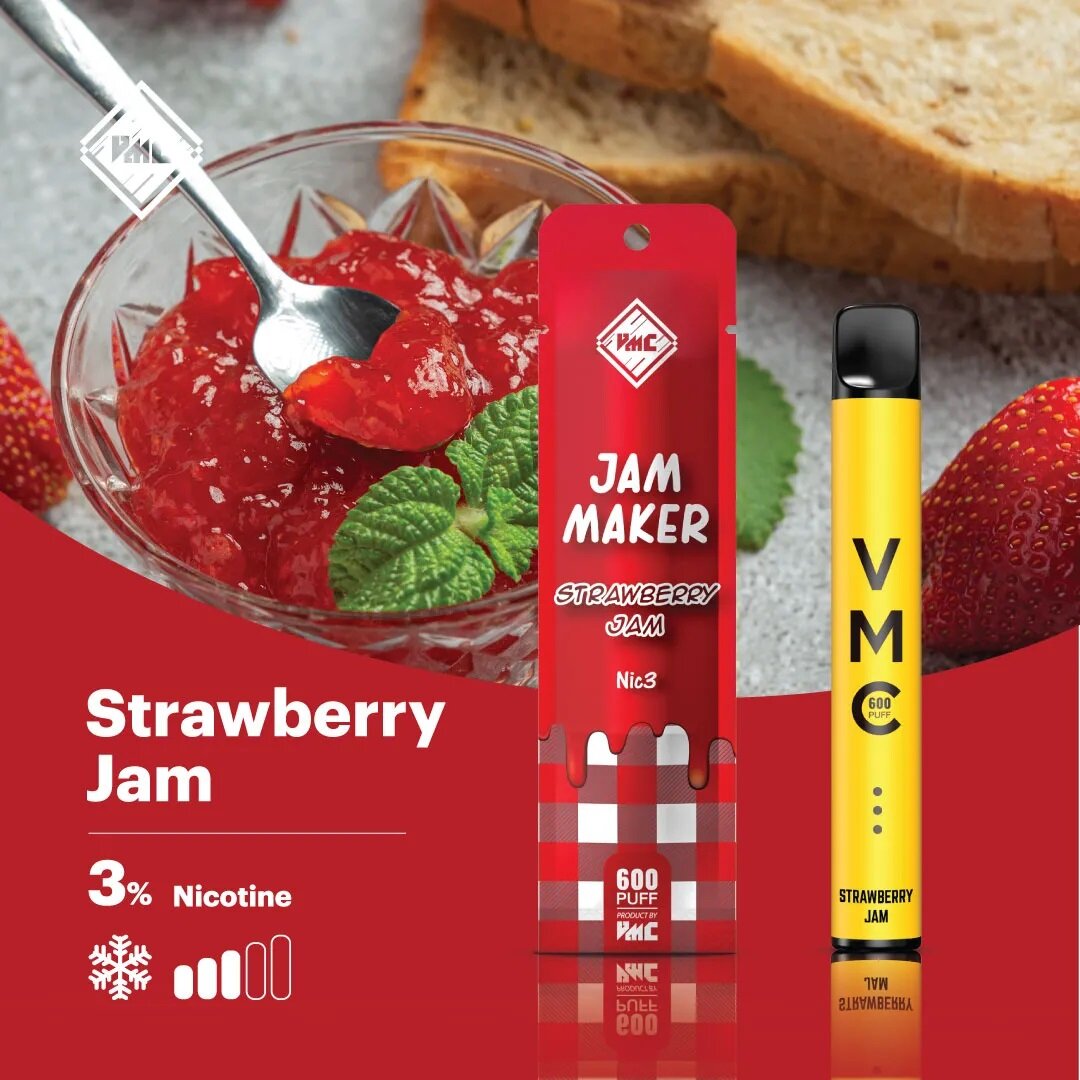 [PODDIS] VMC POD - Strawberry Jam 600 Puffs Nic 3% ใช้แล้วทิ้ง - Shisha ...