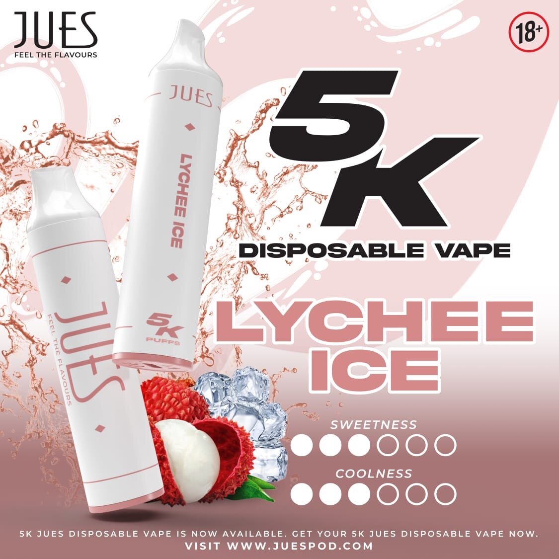 [PODDIS] Jues 5K Disposable 5,000puffs Lychee Ice (ลิ้นจี่เย็น) 10ml ...