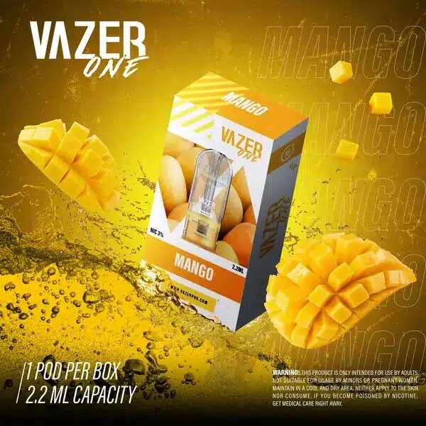 [CLOSESYSTEM]Vazer One Pod Infinity - Mango (กลิ่นมะม่วง) แบบ1หัว 2.2ml ...