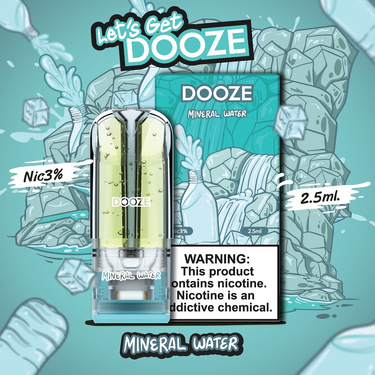 [CLOSESYSTEM] Dooze Pod - Mineral Water (น้ำแร่) แบบ1หัว 2.5ml Nic3 ...