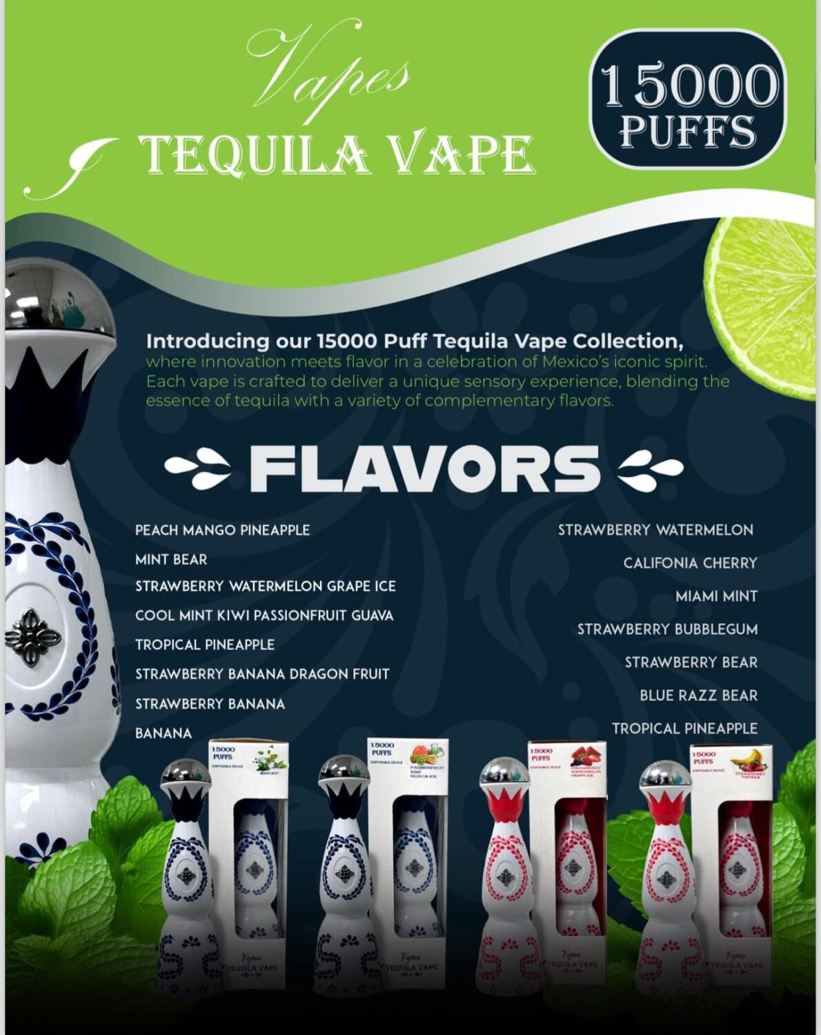 [PODDIS] Tequila Vape 15000puffs Nic5% 20ML 600mAh ใช้แล้วทิ้ง ชาร์จได้ ...