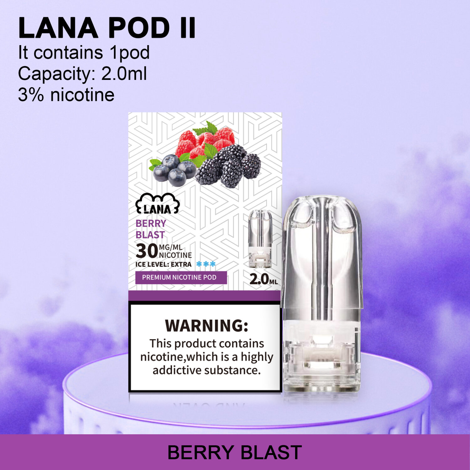 [CLOSESYSTEM] LANA POD II Infinity Pod (Single) - Berry เบอร์รี่ Nic3 ...