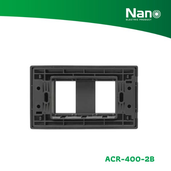 NANO แผงหน้ากากอะคริลิค พร้อมตะแกรง ขนาด 2 ช่อง Classic series สีดำ ...