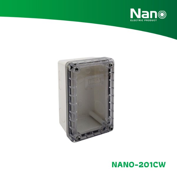 NANO กล่องกันน้ำ ขนาด 2x4x2" สีขาว(ฝาใส) (60 ชิ้น/กล่อง) รุ่น NANO ...