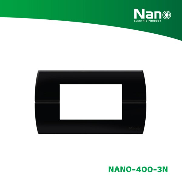 NANO หน้ากากขอบเหลี่ยม 2x4 นิ้ว 2 ช่อง Classic series สีดำ (80 ชิ้น/กล่อง) รุ่น NANO-400-2B ...
