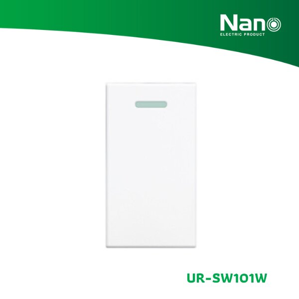 NANO สวิตช์ 1 ทาง 16A 250V ขนาด 1 ช่อง Urban series สีขาว (1 ชิ้น/กล่อง, 20 ชิ้น/กล่อง) รุ่น UR ...