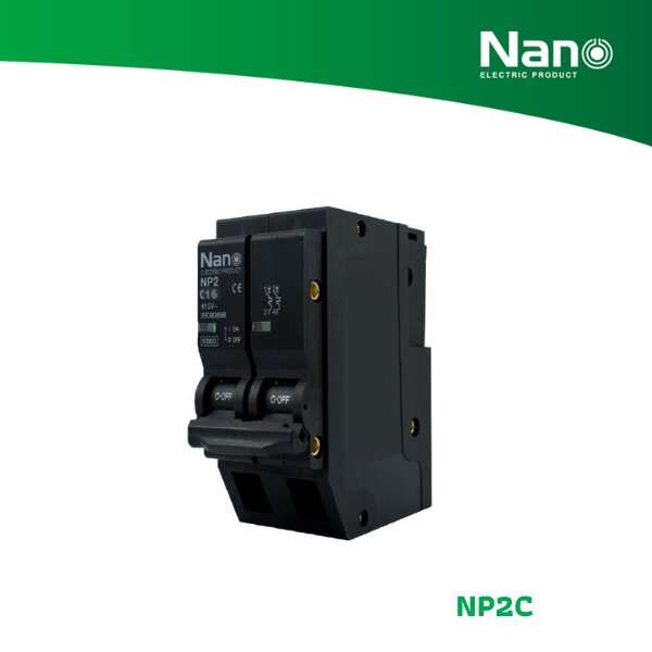 NANO เซอร์กิตเบรกเกอร์ปลั๊กออน (Plug-on) 2 Pole 32A 10kA (1 ชิ้น/กล่อง, 6 ชิ้น/กล่อง) รุ่น ...