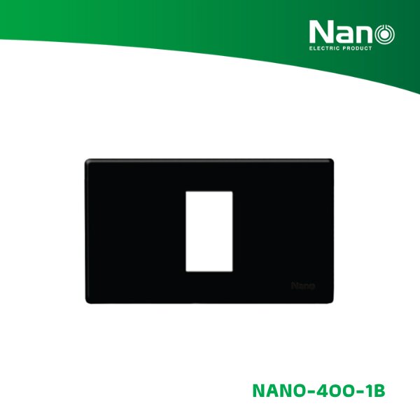 NANO หน้ากากขอบเหลี่ยม 2x4 นิ้ว 2 ช่อง Classic series สีดำ (80 ชิ้น/กล่อง) รุ่น NANO-400-2B ...