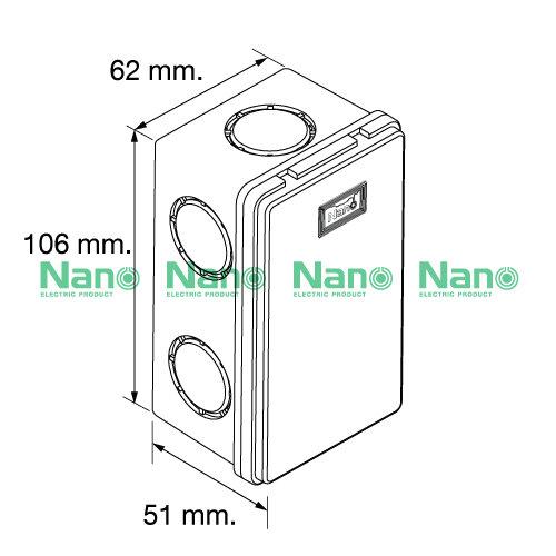 กล่องพักสายสี่เหลี่ยม(หุน) NANO 2x4" (50 ชิ้น/กล่อง) NANO-24W - NANO ELECTRIC PRODUCT