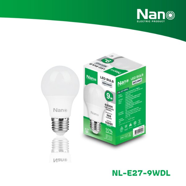 NANO LED Bulb หลอดประหยัดไฟแอลอีดี ขั้ว E27 Daylight (1ชิ้น/กล่อง) รุ่น ...