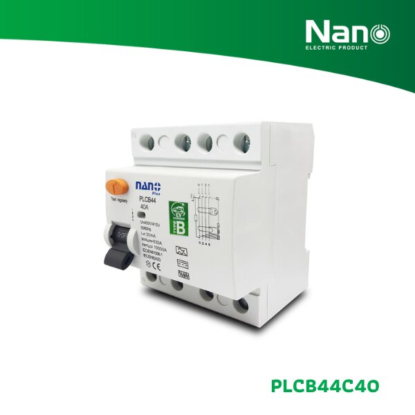 NANO เบรกเกอร์กันไฟดูด RCCB Type B สำหรับติดตั้งระบบชาร์จรถยนต์ไฟฟ้า 4 ...