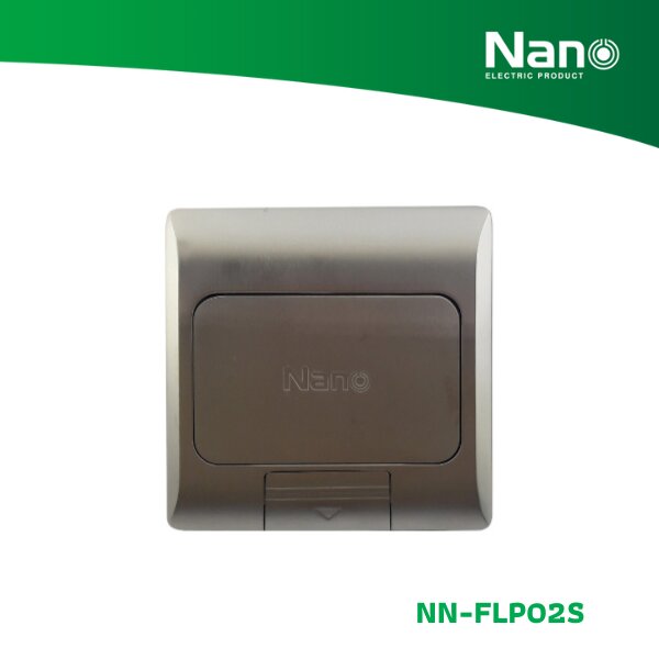 NANO เต้ารับฝังพื้น Pop-up floor socket FLP สีเงิน (ไม่รวมเต้ารับ) (1 ชิ้น/กล่อง) รุ่น NN-FLP02S ...