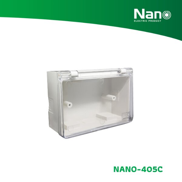 NANO กล่องครอบสวิตช์ปลั๊กไฟ ขนาด 3x5.5x2.5" สีขาว(ฝาใส) (50 ชิ้น/กล่อง) NANO-405C - NANO ...