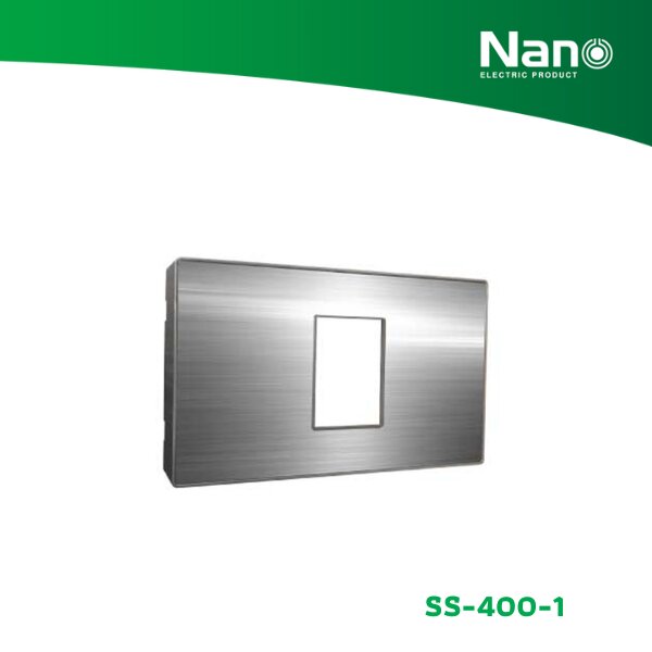 NANO แผงหน้ากากสเตนเลส พร้อมตะแกรง ขนาด 1 ช่อง Classic series (100 ชิ้น/กล่อง) รุ่น SS-400-1 ...