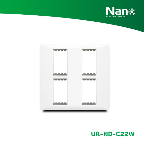 NANO แผงหน้ากากขอบมน ขนาด 4 ช่อง Nordic series สีขาว (1 ชิ้น/กล่อง) รุ่น UR-ND-C22W - NANO ...