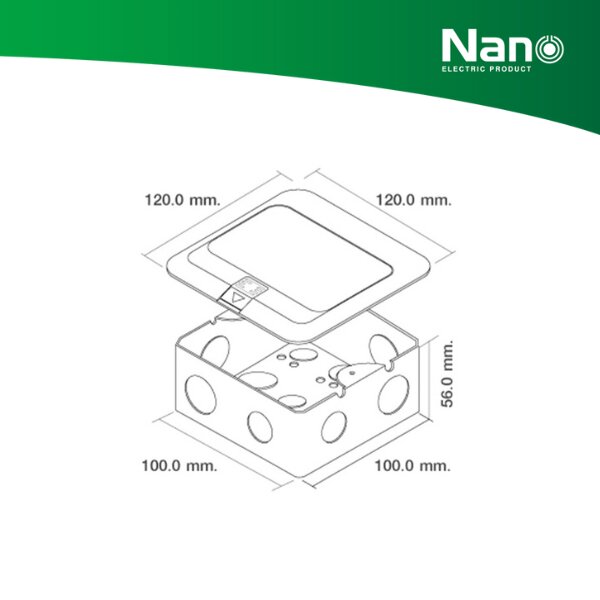 NANO เต้ารับฝังพื้น Pop-up floor socket FLP สีทองอ่อน (1 ชิ้น/กล่อง) รุ่น NN-FLP02LC - NANO ...