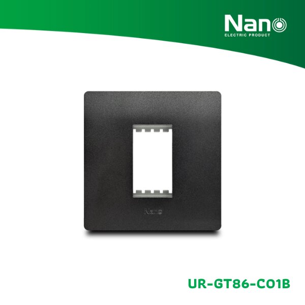 NANO แผงหน้ากาก 3 x 3" + ตะแกรงเหล็ก ขนาด 1 ช่อง GT86 series สีดำ (1 ชิ้น/กล่อง) รุ่น UR-GT86 ...