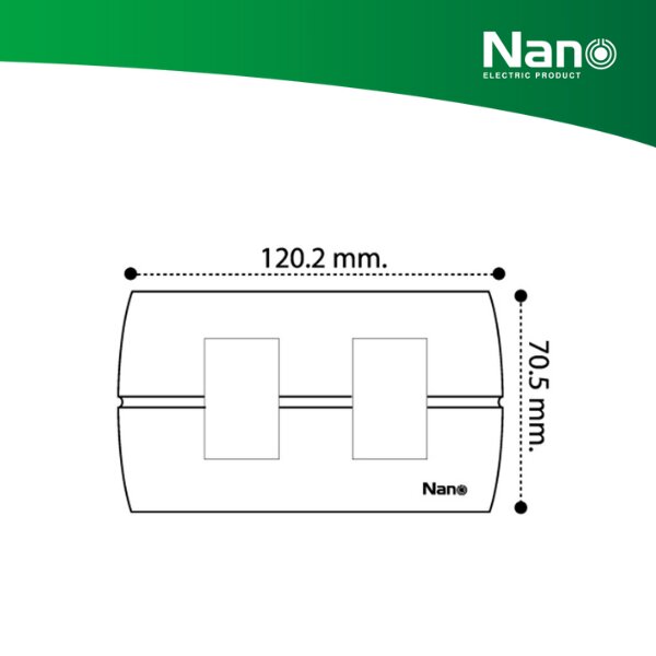 NANO หน้ากากขอบเหลี่ยมโค้ง 2x4 นิ้ว 2 ช่อง Classic series สีขาว (80 ชิ้น/กล่อง) รุ่น NANO-400-2N ...