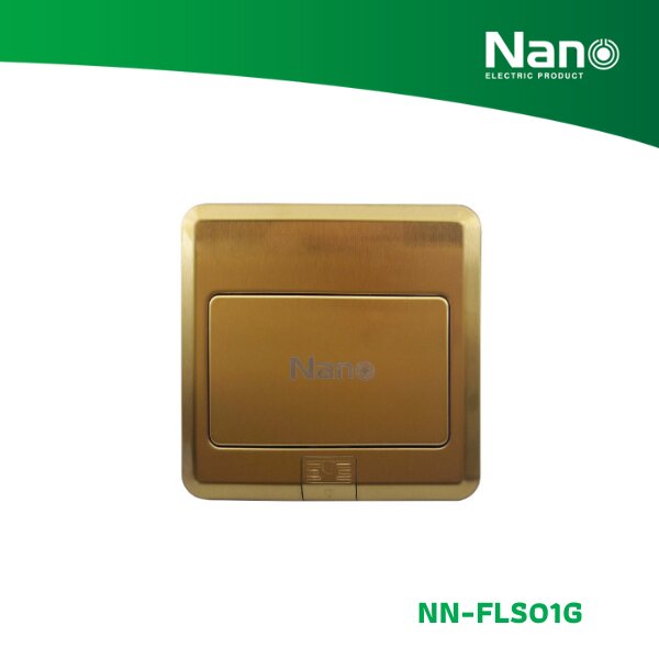 NANO เต้ารับฝังพื้น Pop-up floor socket FLS สีทอง (ไม่รวมเต้ารับ) (1 ชิ้น/กล่อง) รุ่น NN-FLS01G ...