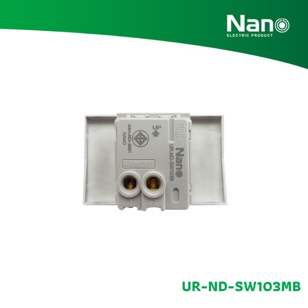 NANO สวิทซ์ 1 ทาง 16A 250V ขนาด 3 ช่อง Nordic series สีดำด้าน (1 ชิ้น/กล่อง) รุ่น UR-ND-SW103MB ...